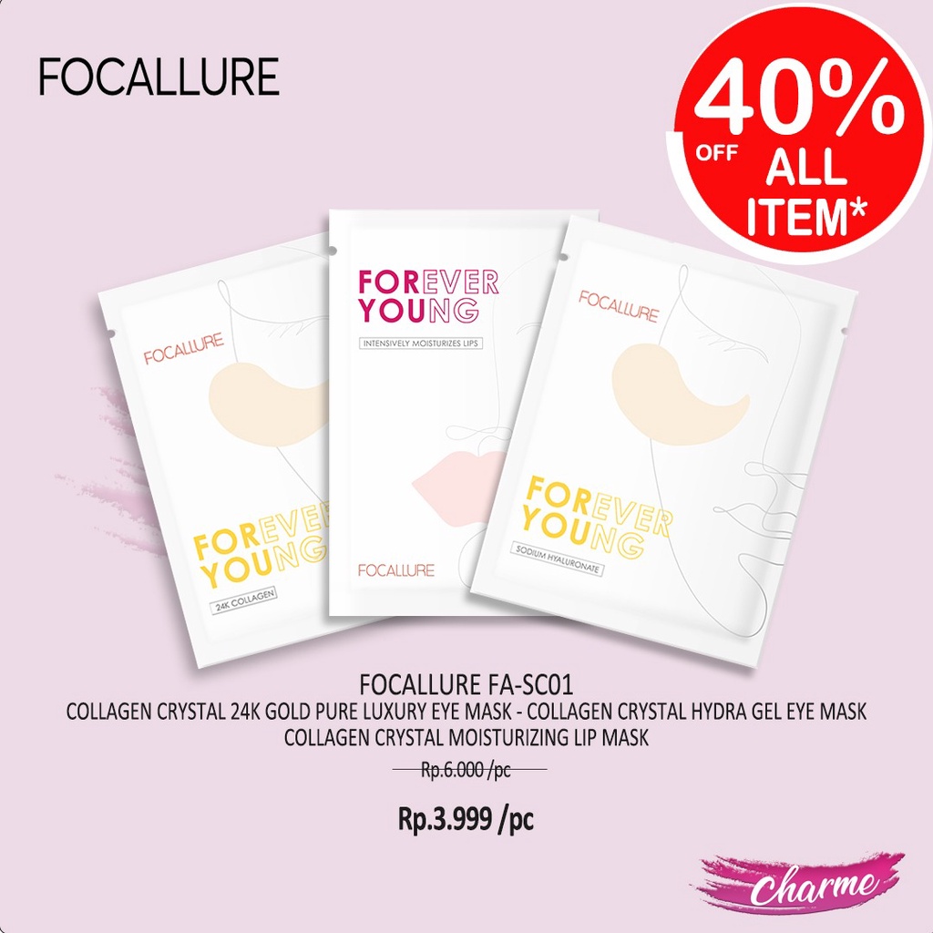 Jual (SPECIAL GOCENG) Focallure Collagen kip mask Crystal 24K Gold Pure ...