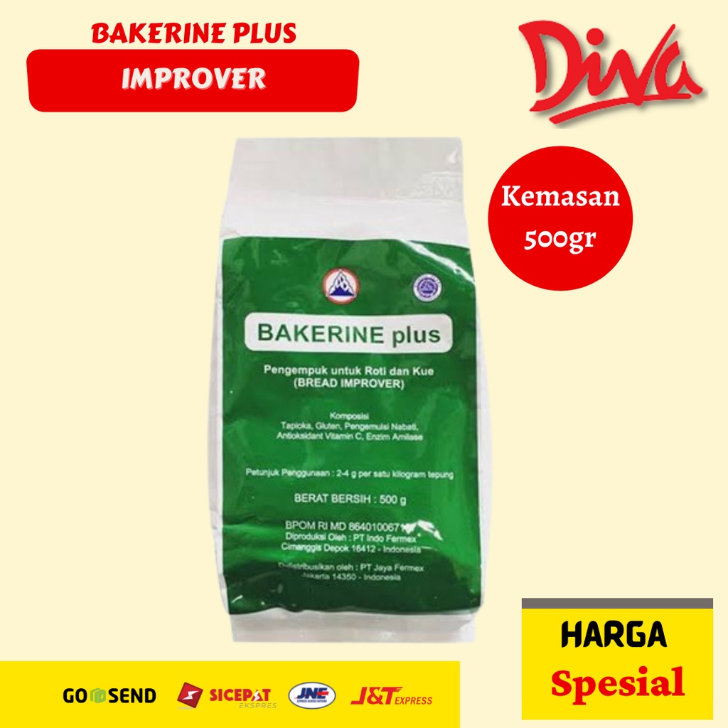 Jual Bakerine Plus Bread Improver 500gr / Pelembut roti Bakerin plus ...