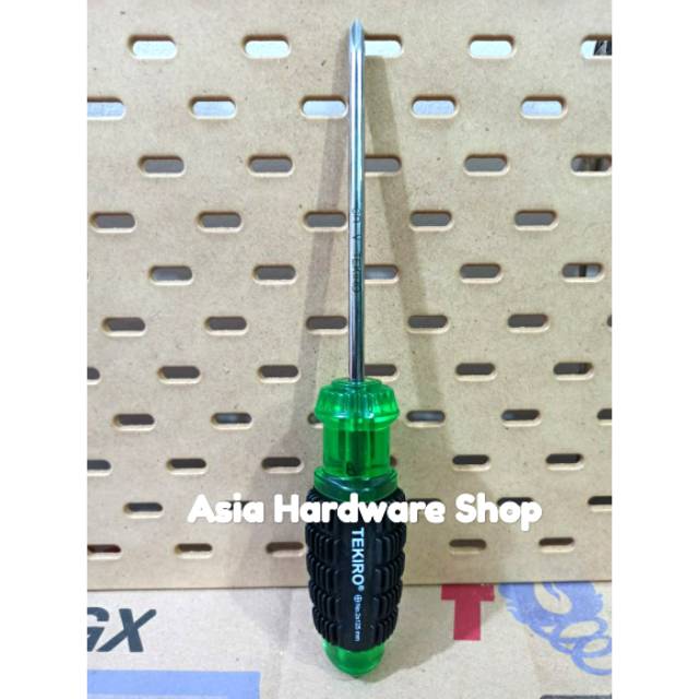 Jual TEKIRO Obeng Plus 5" PH2 x 125mm Gagang Karet Hijau 5 Inch Inci ...