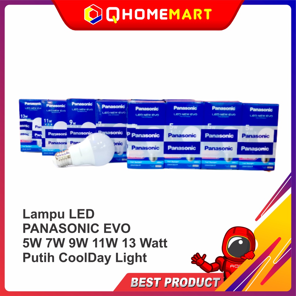Jual Paket Lampu LED PANASONIC EVO 5W 7W 9W 11W 13 Watt Putih CoolDay ...