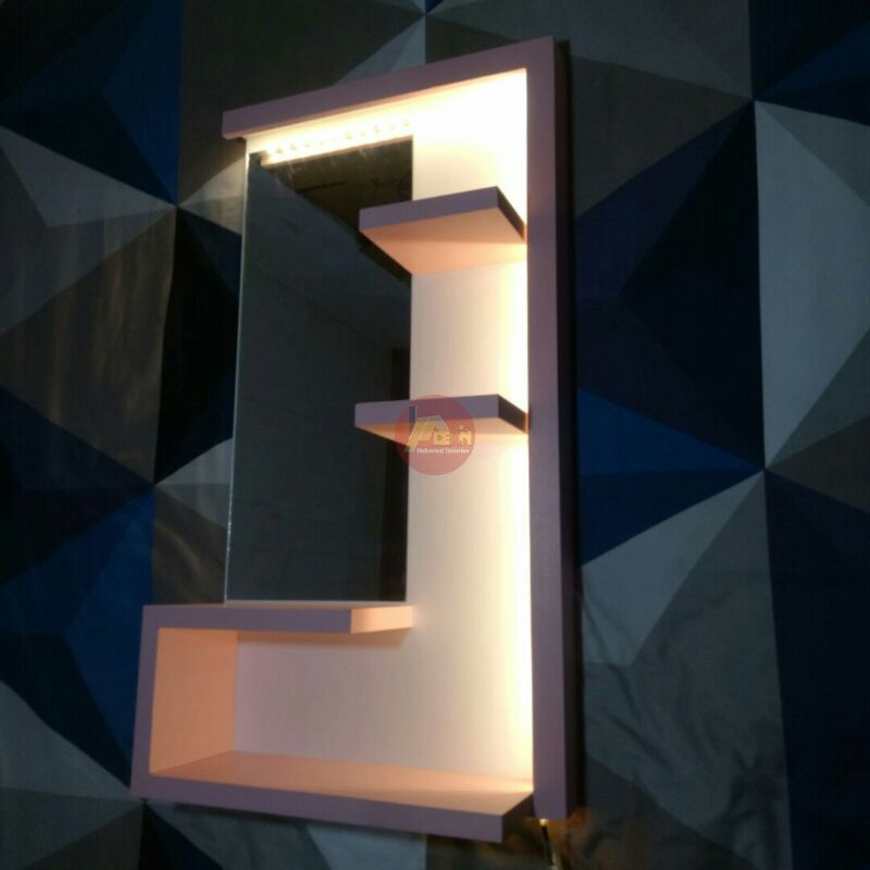 Jual RAK DINDING RIAS MAKE UP / RAK RIAS KOSMETIK BERLAMPU LED | Shopee ...