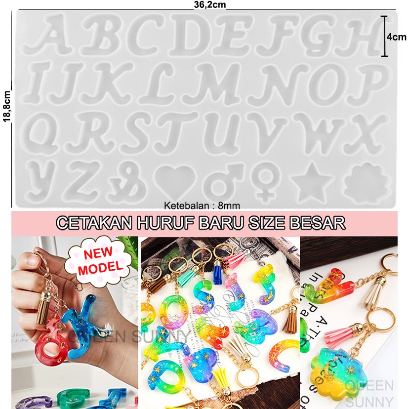 Jual [NEW] Size BESAR Cetakan Huruf Latin A-Z & Simbol Love Bintang ...