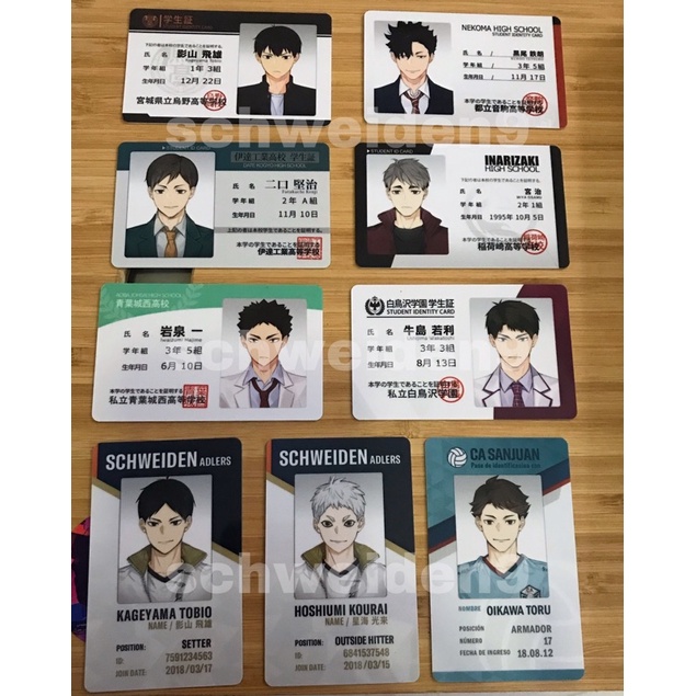 Jual id card haikyuu by rimumu sekolah dan timeskip | Shopee Indonesia