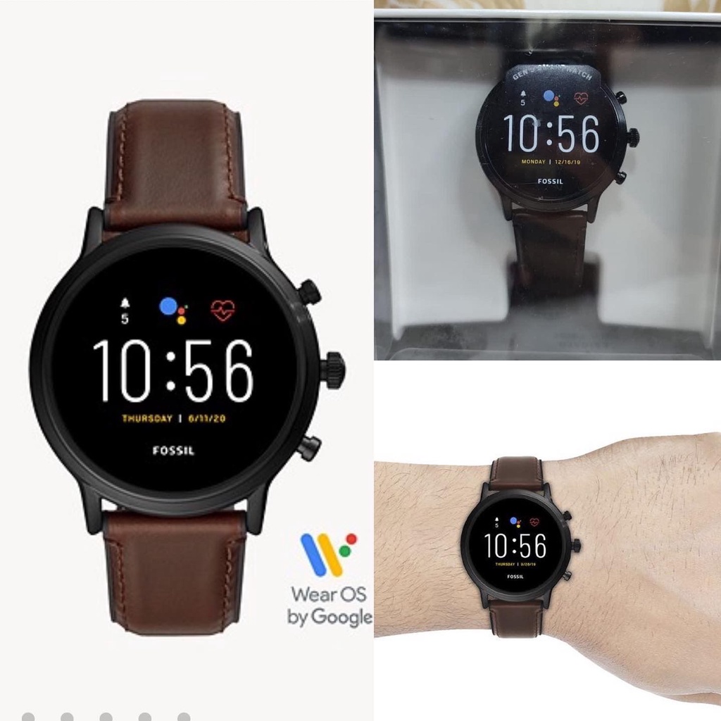 Jual FOSSIL Gen 5 Smartwatch Carlyle HR in Dark Brown Leather (Sealed ...