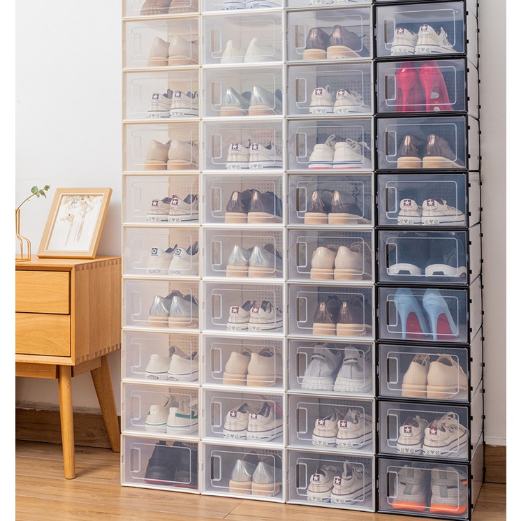 Jual HL0197 Box Sepatu Plastik Transparan Bening Kotak Sepatu Lipat ...