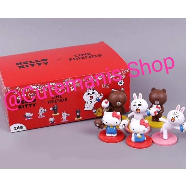 Jual Mainan Figure Hello Kitty Vs Line Friend Set Isi 6 Pcs | Shopee ...