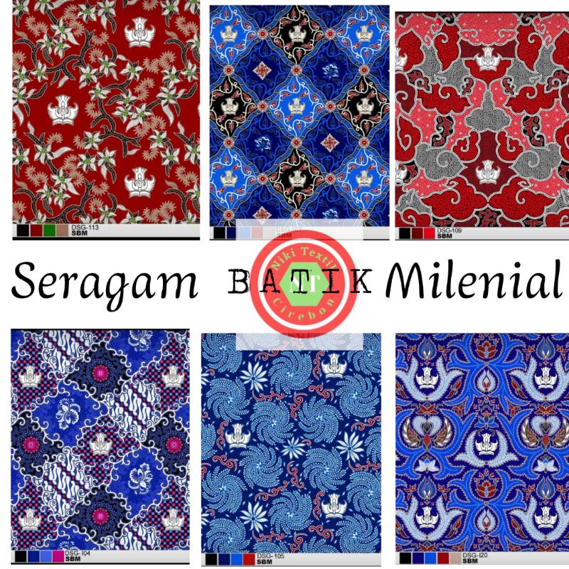 Jual Batik milenial batik seragam || Seragam batik millenial seragam ...