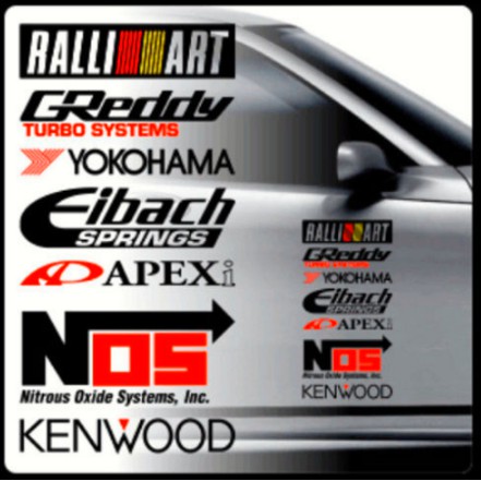 Jual Stiker Mobil Sponsor Racing Ralliart Yokohama Kenwood Sticker Car ...