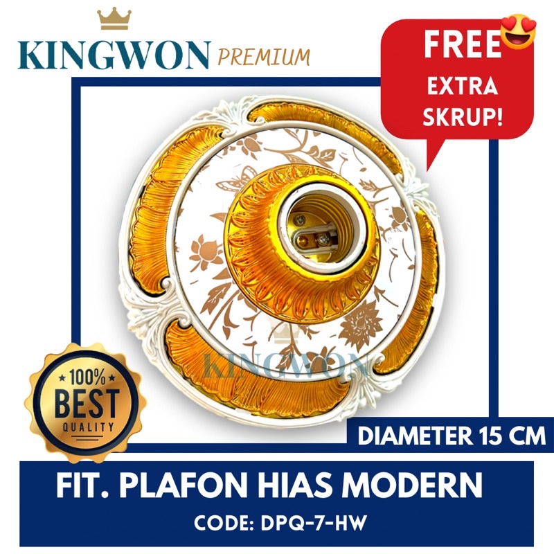 Jual FITTING LAMPU PLAFON HIAS MODERN DPQ-07-HW KINGWON FITTING LAMPU ...