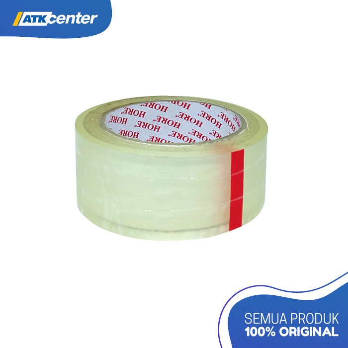 Jual Isolasi OPP Bening Hore 2" Strip Merah Super POP1 (48 mm X 80m ...