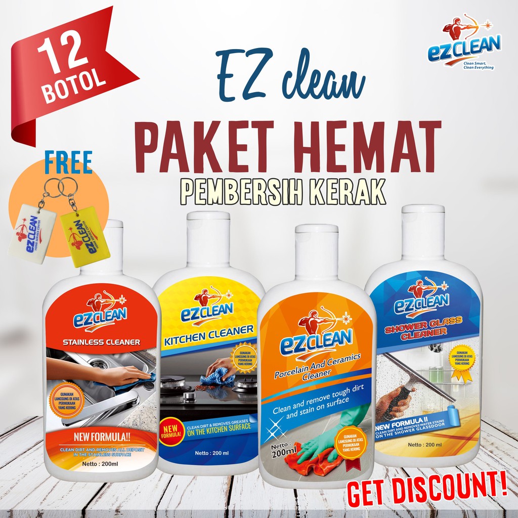 Jual EZCLEAN PAKET HEMAT ISI 12 BOTOL GROSIR PEMBERSIH KERAK PEMBERSIH ...