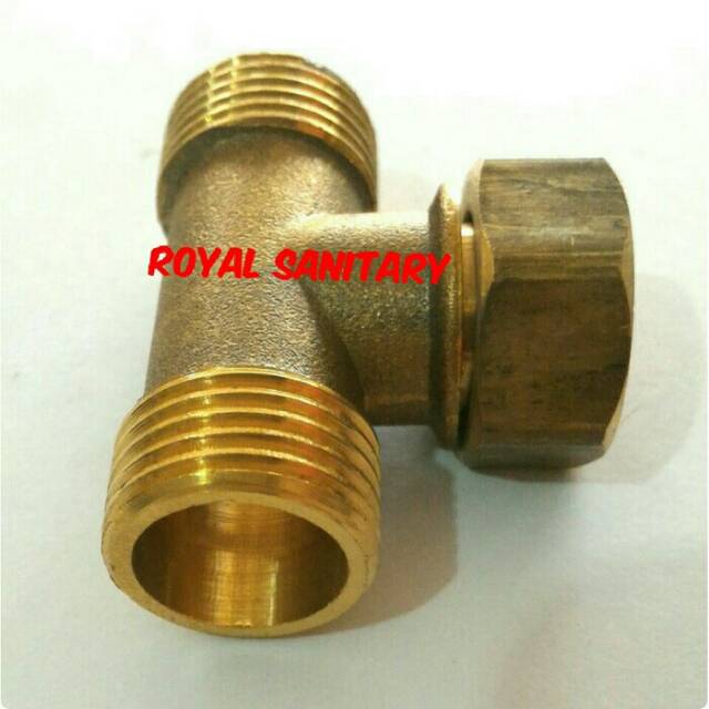 Jual Nepel T kuningan / niepel tee kran T 1/2 inch fitting mur ...
