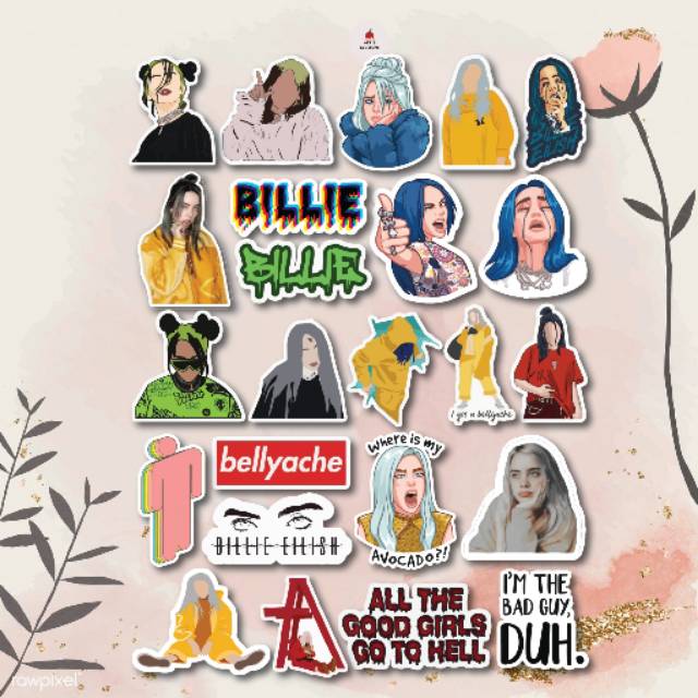 Jual Billie elish Sticker pack volume 2/ tahan air / 20*14 cm / beli 4 ...