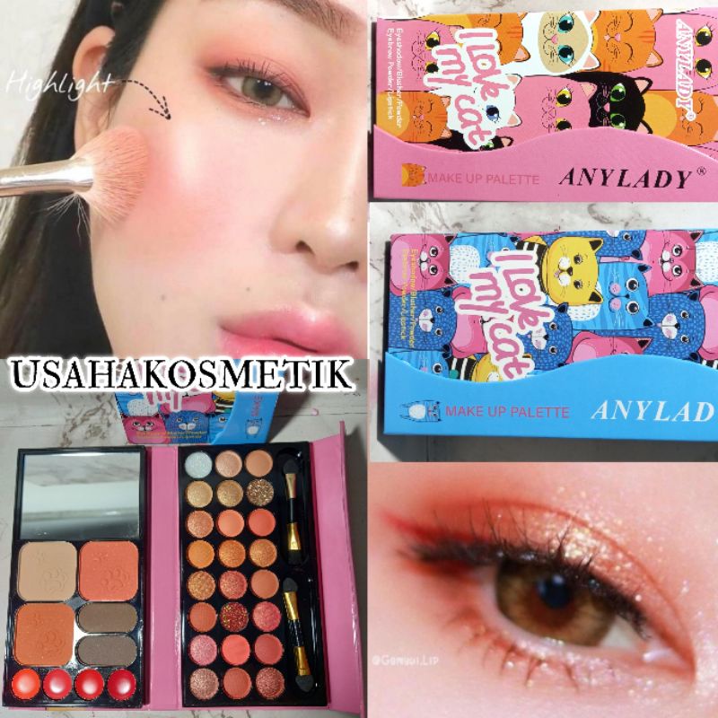 Jual PROMO EYESHADOW MAKEUP PALLETE 9 WARNA | I LOVE MY CAT NO.750 | NO ...