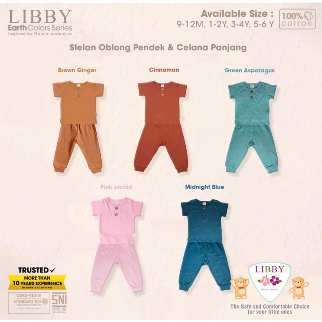 Jual Libby Earth Fave Set Setelan Oblong Pendek Celana Panjang Baju Set ...