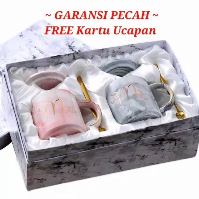 Jual Gelas Pasangan Mr Mrs Couple Marble Mug Set Cangkir Wedding Gift ...