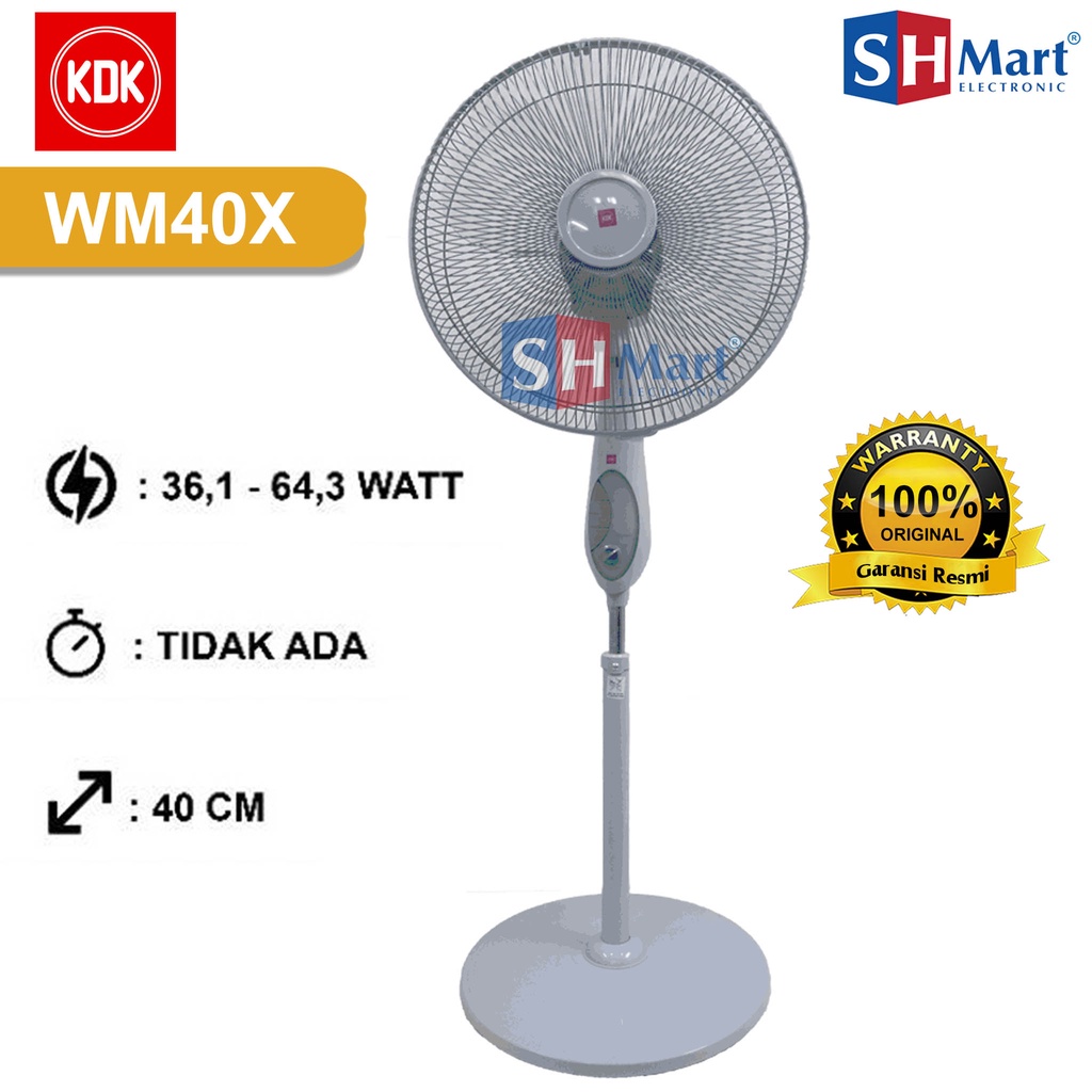 Jual KIPAS ANGIN BERDIRI KDK STAND FAN STANDING KDK WM40X WM-40X NON TIMER GARANSI RESMI ...