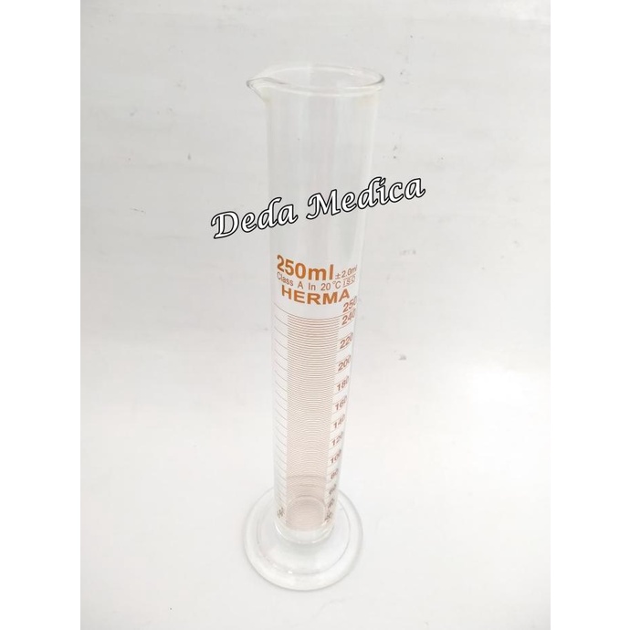 Jual Alat Laboratorium Gelas Ukur Kaca 250 cc Tabung Larutan Kimia ...