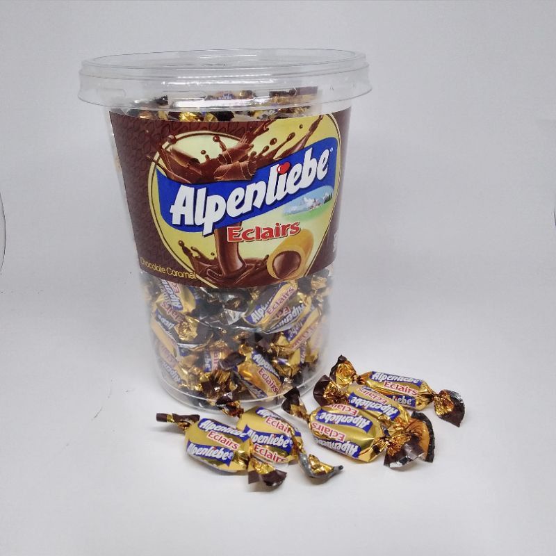 Jual ALPENLIEBE Eclairs Chocolate Caramel - Permen Coklat Karamel Jar ...