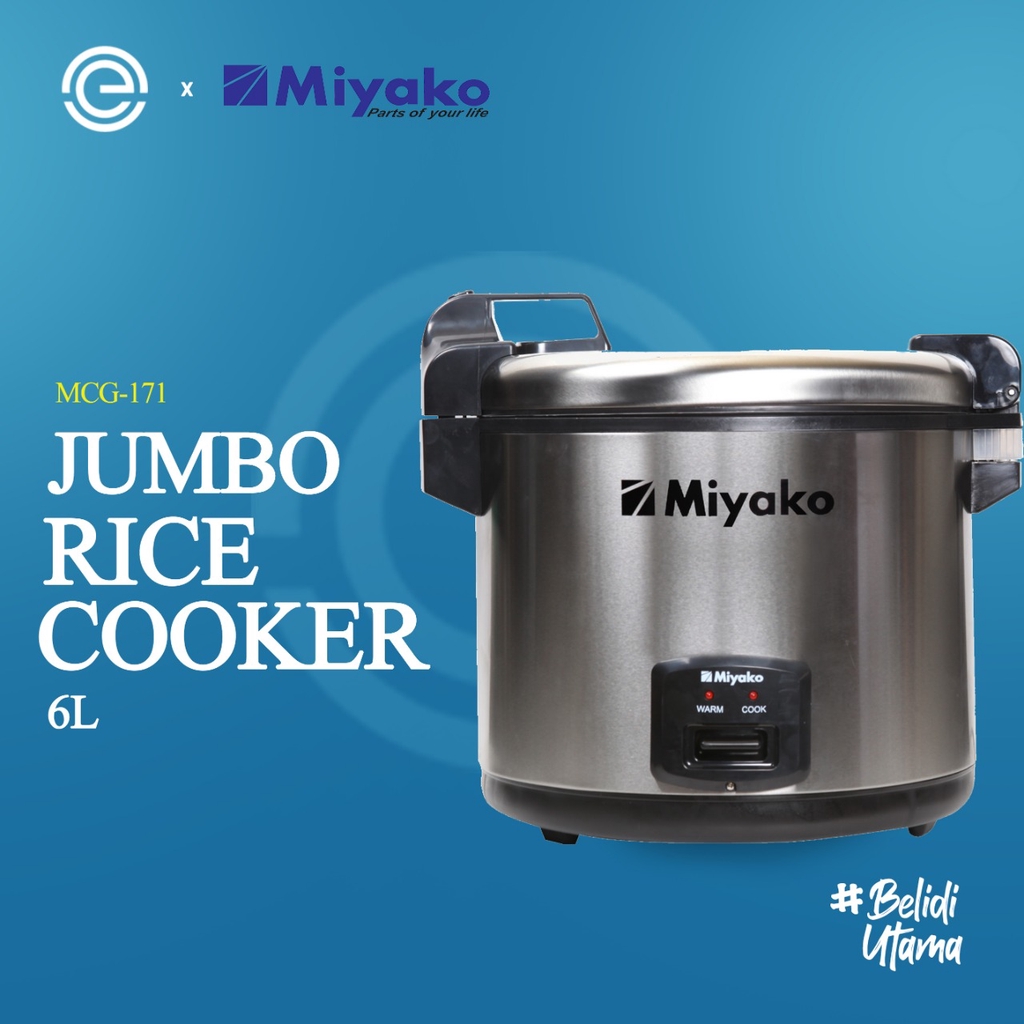 Jual MIYAKO Rice Cooker Stainless Big Capacity 6 Liter - MCG-171 ...
