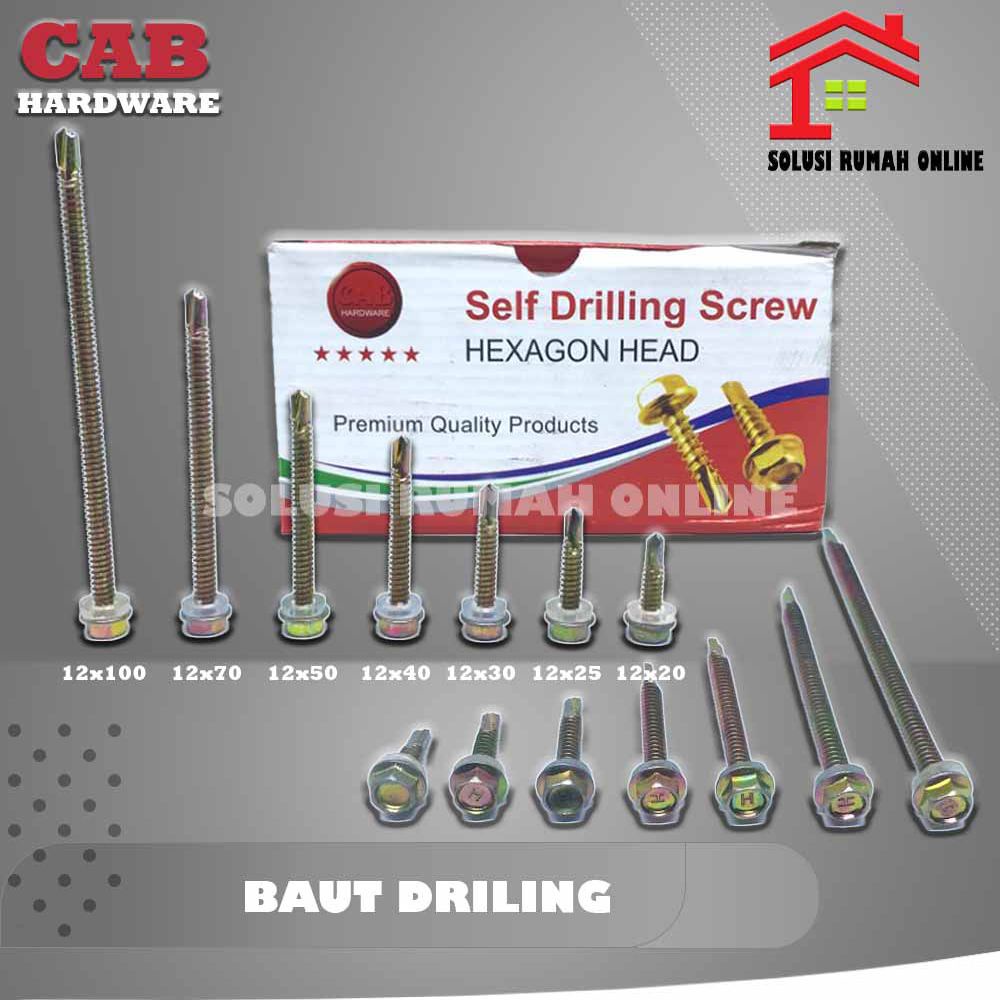 Jual Baut Driling Atap Galvalum 12 x 20 – 100 (50 pcs) / Skrup Roofing ...