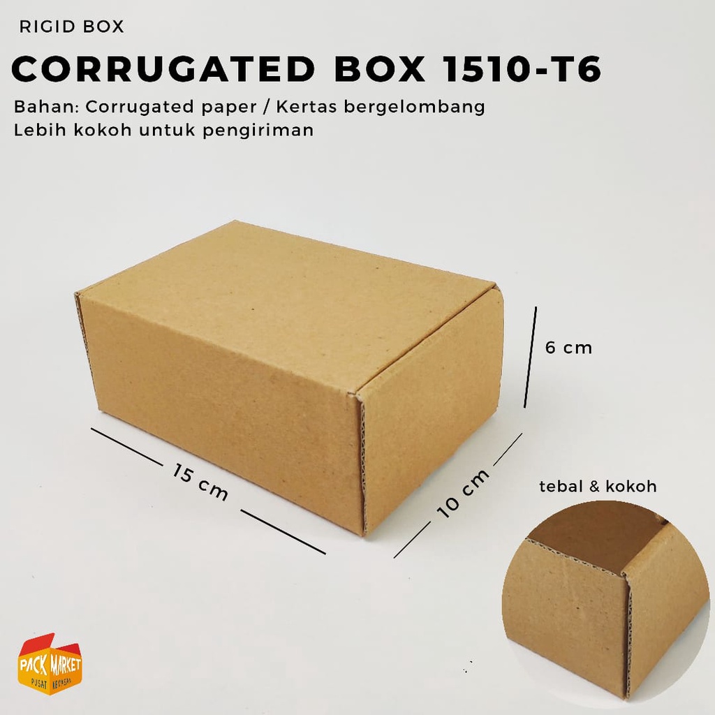 Jual Corrugated Box 15x10-T6 cm (1 pak isi 5pc) / kemasan kado ...