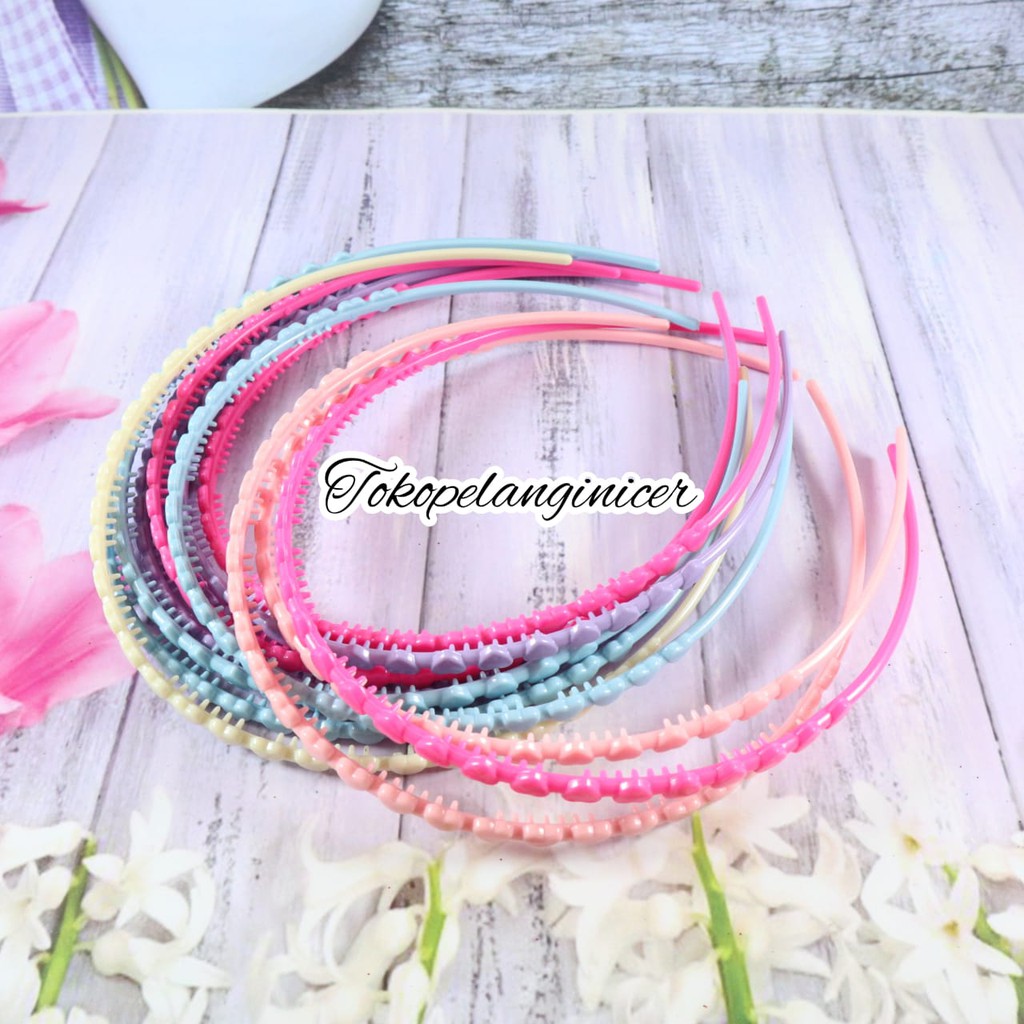 Jual BARU!! Bando Polos Bandana Warna Warni Plastik Model Love ...