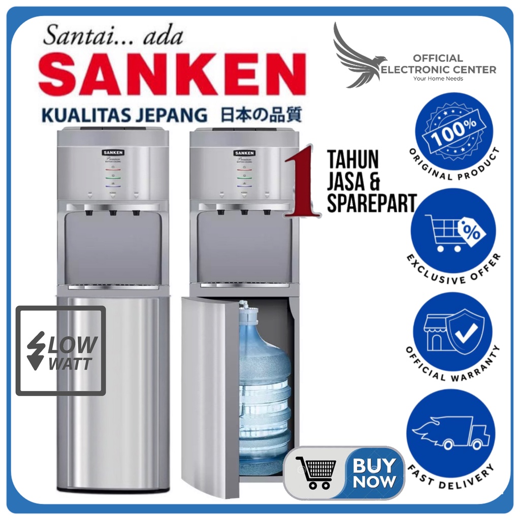 Jual SANKEN DISPENSER GALON BAWAH HWD-C555IC C555 IC FULL STAINLESS ...