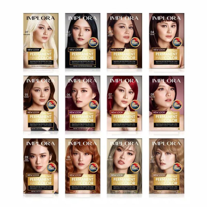 Jual IMPLORA PERMANENT HAIR COLOR CAT RAMBUT HAIRCOLOR / PEWARNA PIRANG ...