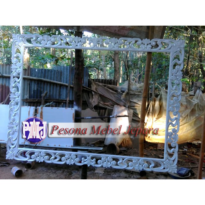 Jual Bingkai, Frame, Pigura Cermin Ukir Motif Lung Kelapa Jumbo kayu ...