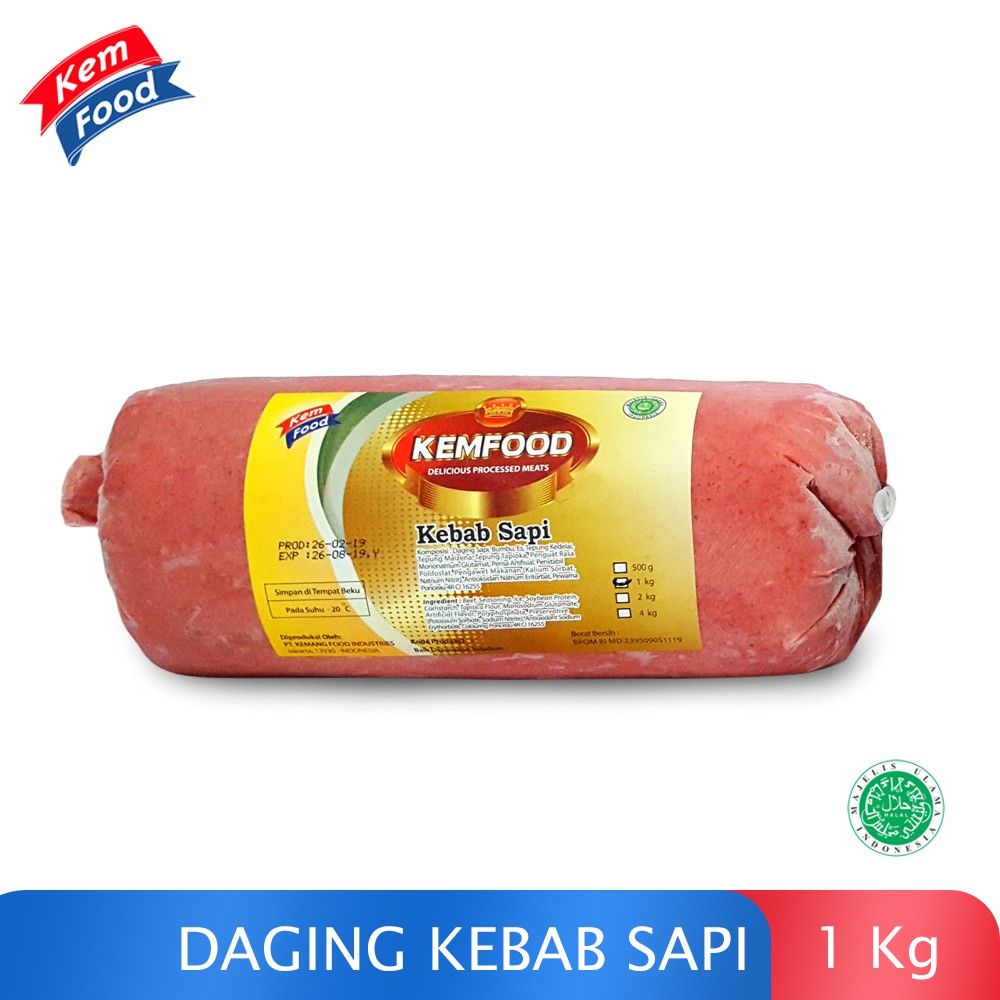 Jual Kemfood Daging Kebab Sapi -1kg | Shopee Indonesia