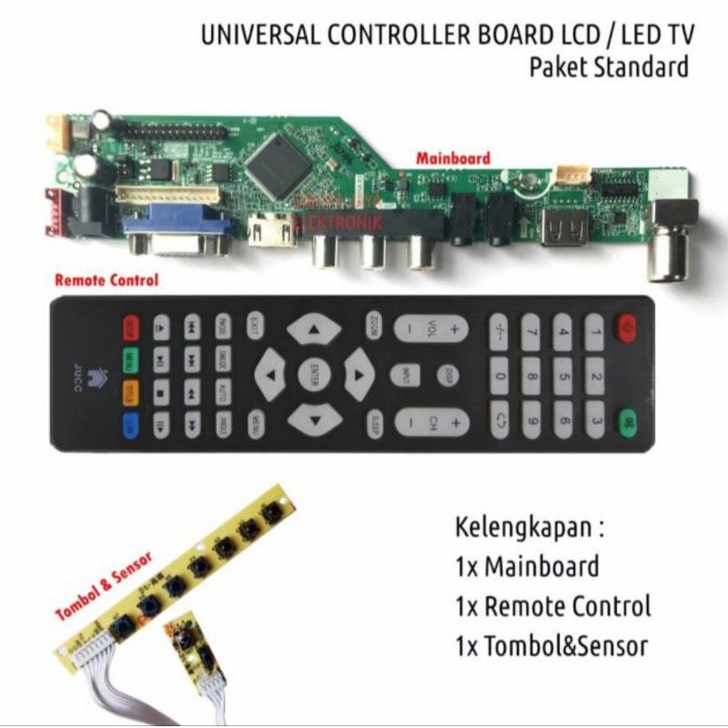 Jual Universal LCD LED TV Board Controller - Mainboard Remote Tombol ...