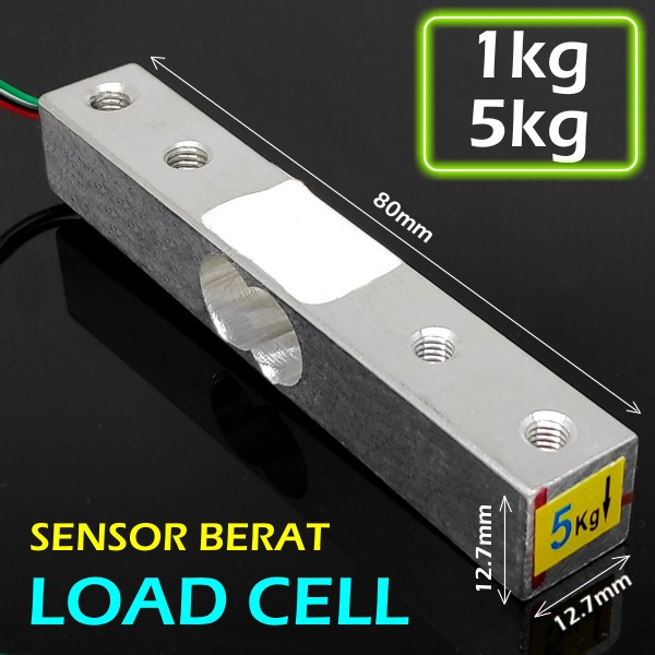 Jual Load Cell Bar 1KG 5KG 10KG Sensor Berat Strain Gauge Digital ...