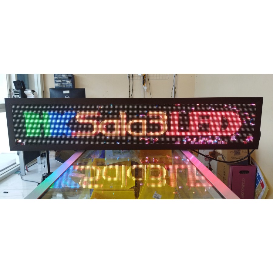 Jual Running Text RGB Full Colour 20x100Cm Wifi P5 Outdoor | Shopee ...