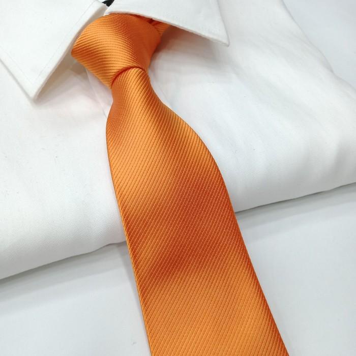 Jual Tie Men Dasi Orange Bni Polos Dasi Kantor Pria Dasi Pesta Wedding ...