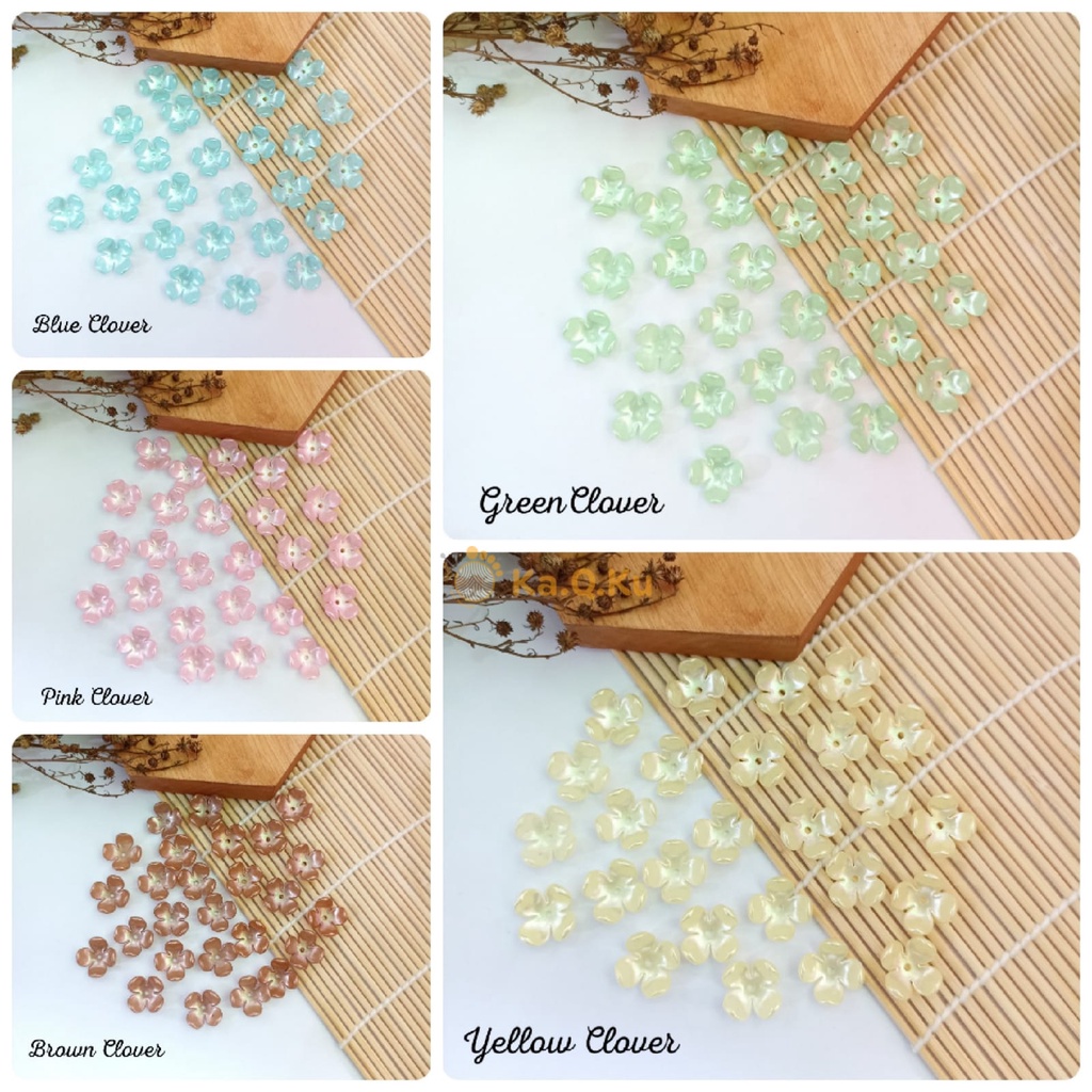 Jual Kelopak Bunga Clover Doff Matte / Cangkang Flower Clover Perwarna ...