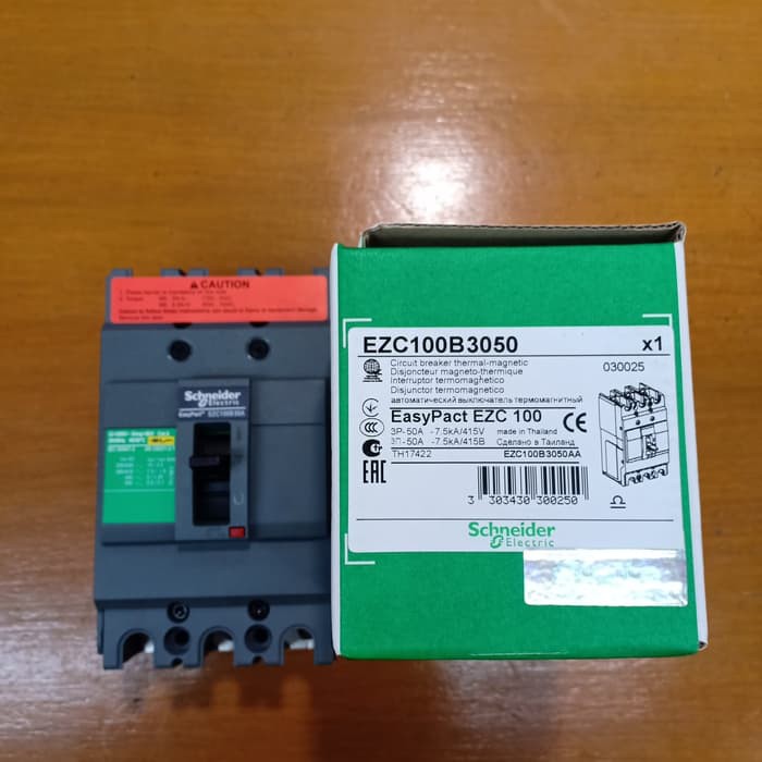 Jual MCCB Breaker EZC100B3050 7.5 KA 3 Pole 50A Schneider | Shopee Indonesia