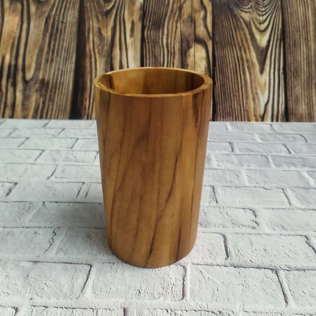 Jual Gelas Kayu Jati | Gelas Ocha | Teak Medium | Shopee Indonesia