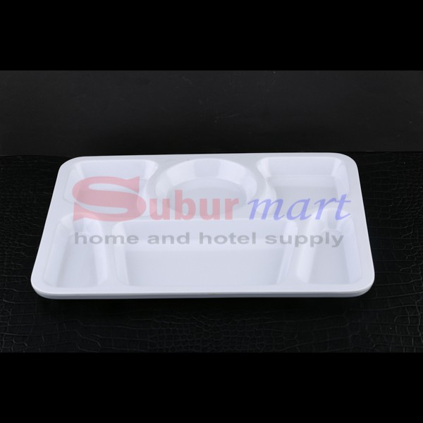 Jual Tray- Baki makan petak 6 tebal polos melamin Hoover 3233P | Shopee ...