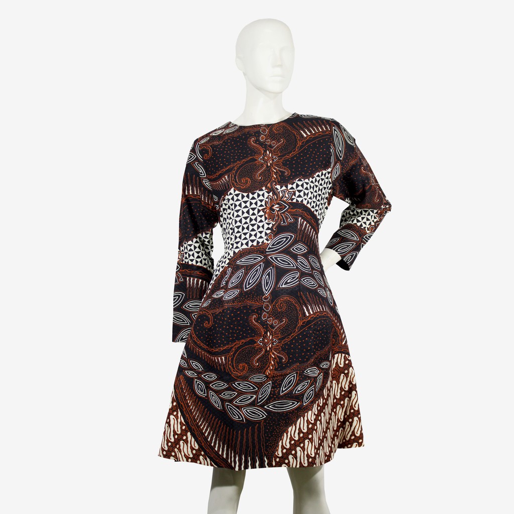 Jual Batik Semar Ansana Dress Kol Lampah Pahargyan Sogan | Shopee Indonesia