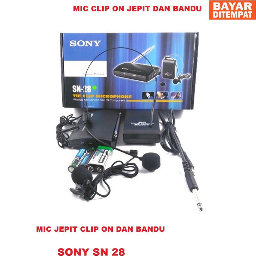 Jual SONY SN 28 Mic Wireless CLIP ON + Headset ( BANDO ) | Shopee Indonesia