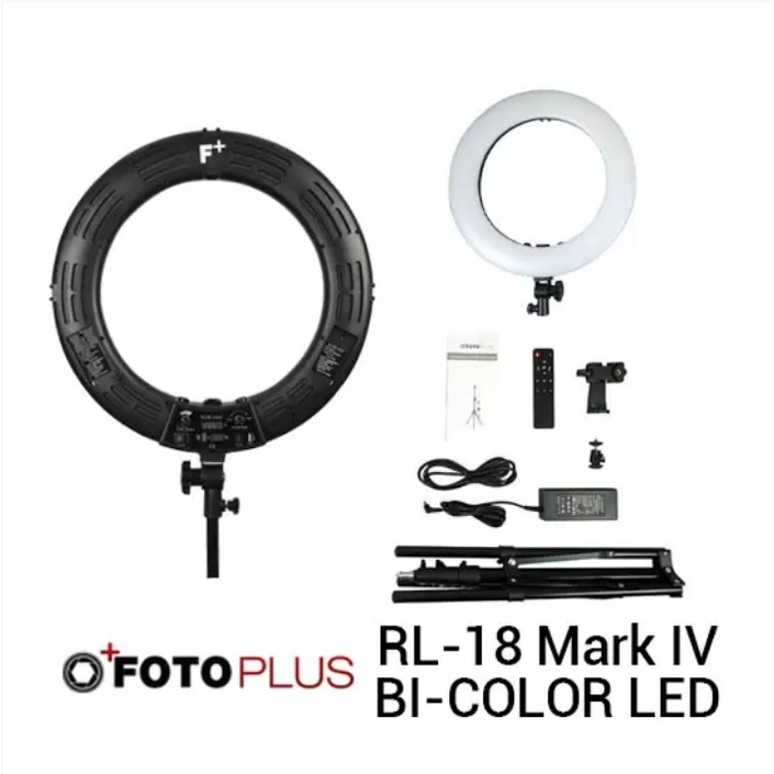 Jual Fotoplus Ring Light RL-18 IV Bi Color LED | Shopee Indonesia