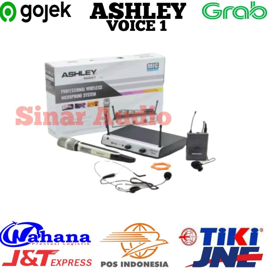 Jual Mic Wireless ASHLEY VOICE 1 Handle Clip on headset Original pjh ...
