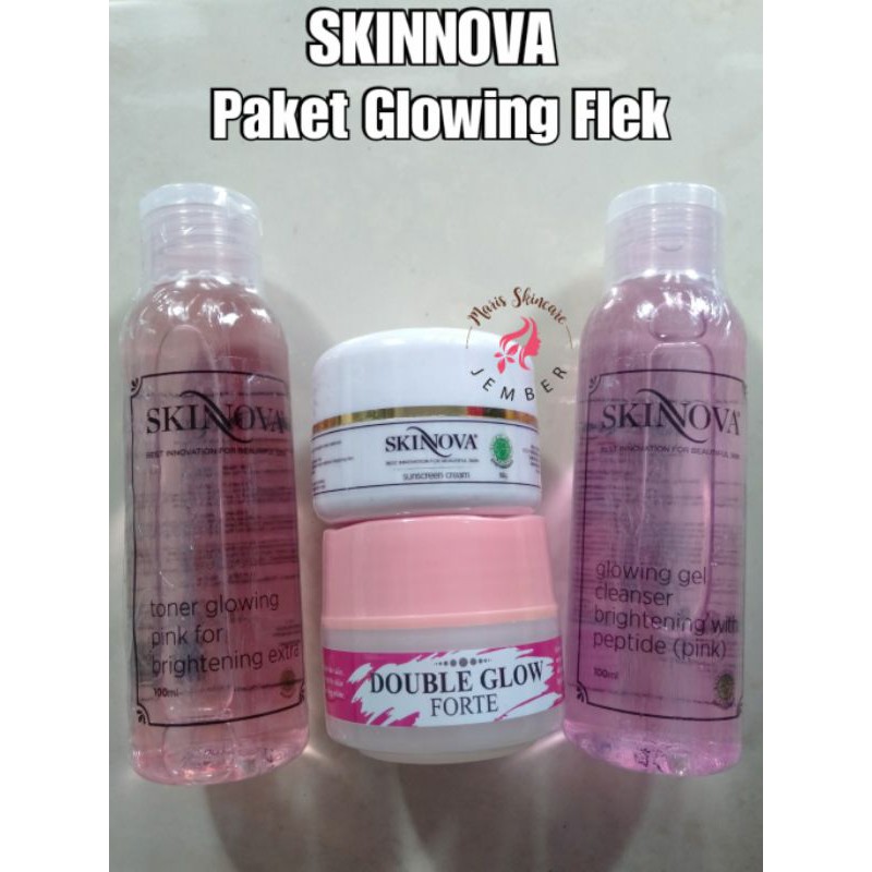 Jual Skinnova Paket Glowing Flek Double Glow Forte Glowing Pink | Shopee Indonesia