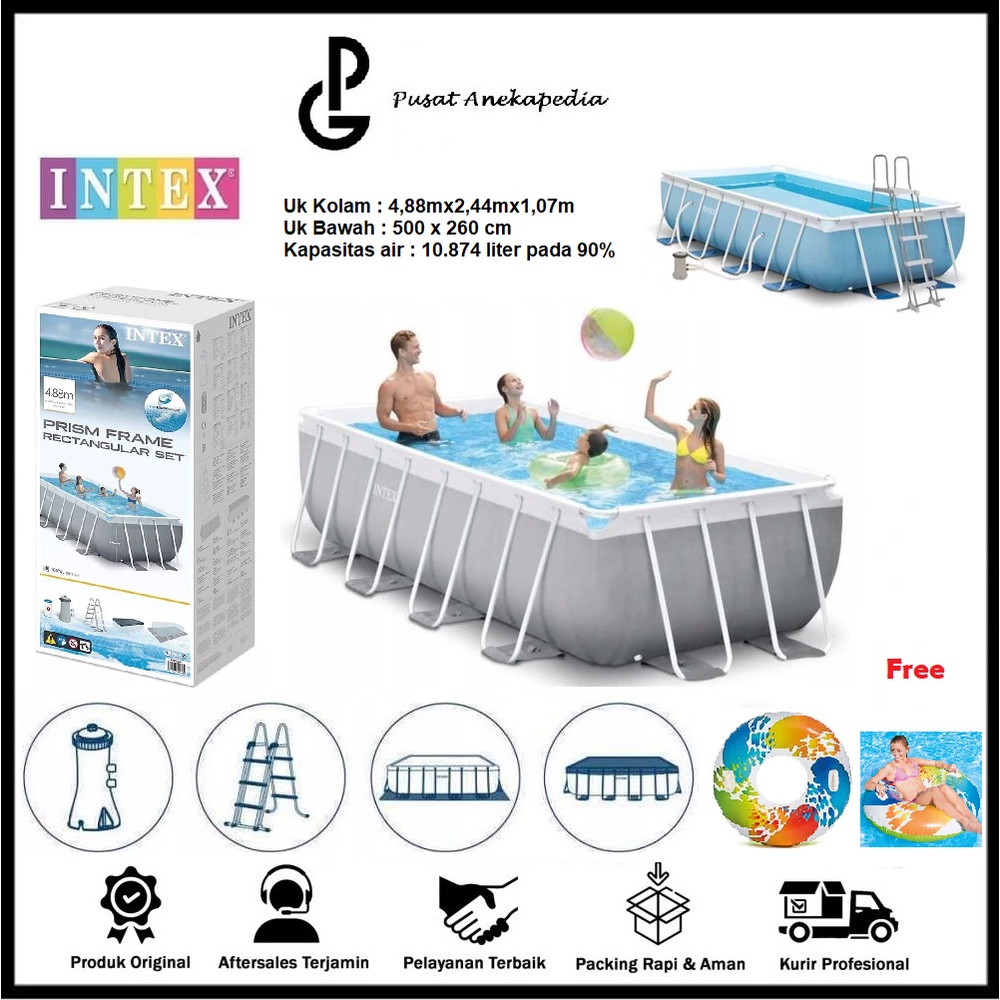 Jual 26792 Intex Kolam Renang Prism Frame Rectangular Pool - Intex ...