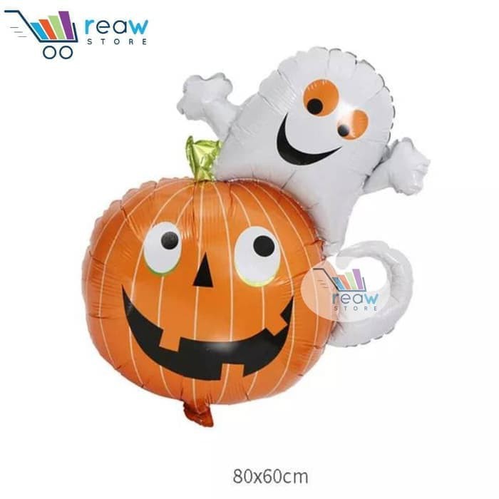 Jual Balon Foil Halloween Buah Labu Hantu / Ghost Pumpkin | Shopee ...