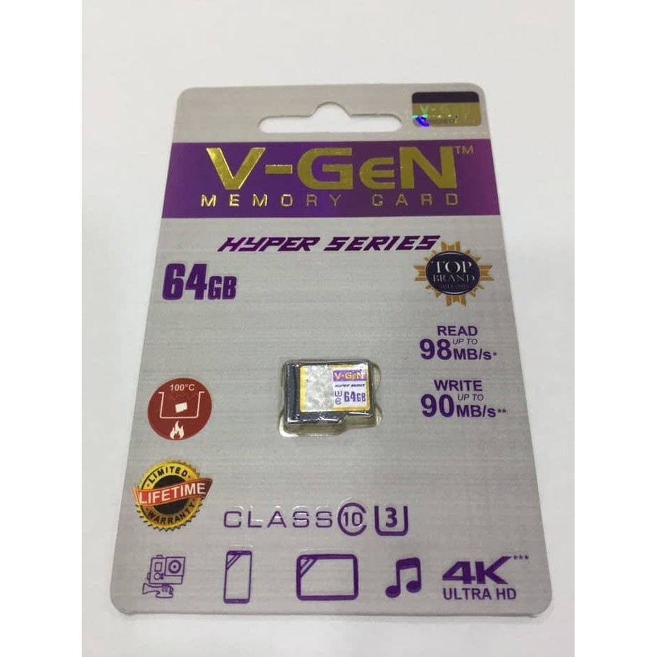 Jual Micro SD V-GeN Hyper 64GB 98MB/S Micro SD Memory Card VGEN ...
