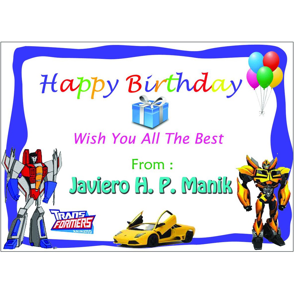 Jual Stiker Happy Birthday Transformers Stiker Ucapan Ulang Tahun ...