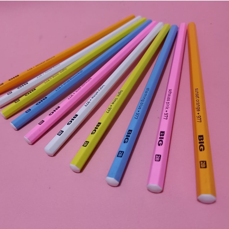 Jual Pensil 2B BIG warna Pastel / Pensil cute 2B | Shopee Indonesia