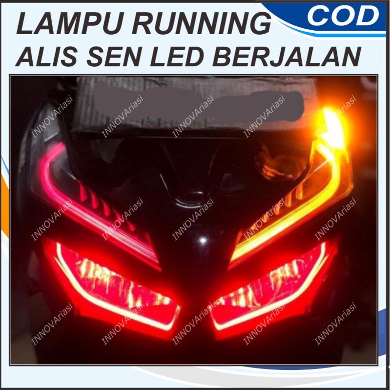 Jual LAMPU ALIS MOTOR LED DRL DOUBLE RUNNING SEN BERJALAN 2 MODE 30 CM ...